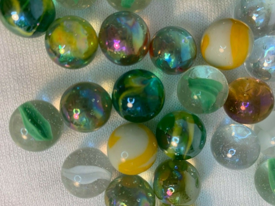 50 vintage and contemporary glass marbles - multi varieties, twists and ...