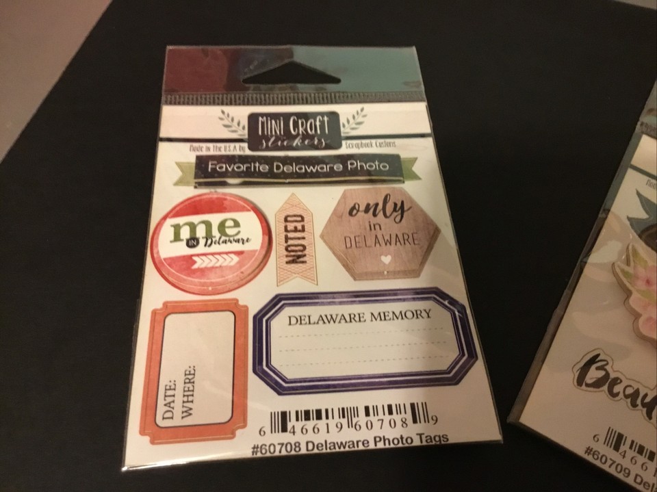 Lot 2 Packs Delaware photo tags Some 3DTravel Adhesive Stickers New In ...