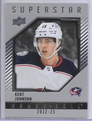 KENT JOHNSON 2022-23 UD #2 HONOR ROLL SS SP INSERT RC/CANADA WJC GOLD ...