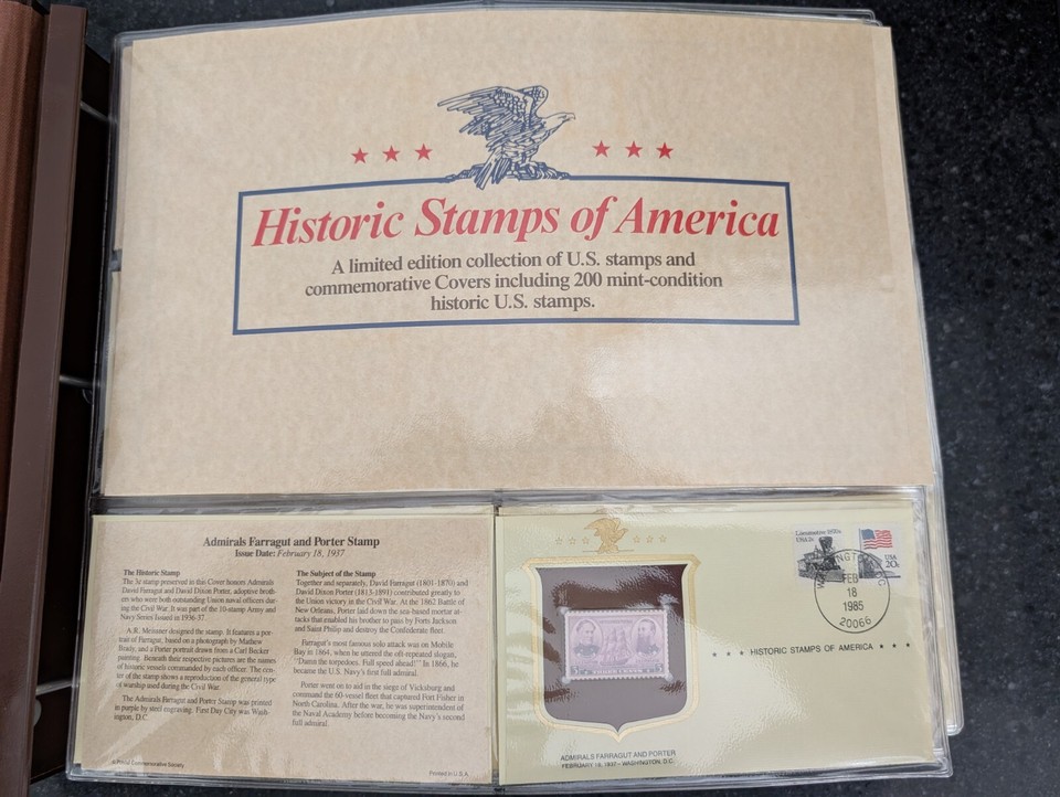 Historic Stamps Of America Postal Commemorative Society 200 Stamps ...