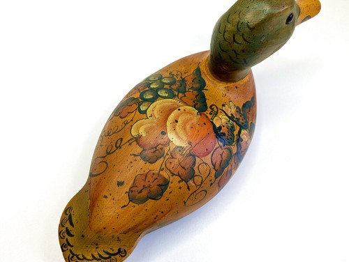 OOAK Vtg 1982 Signed Pam Handcarved Painted Decorative Wood Wooden Duck ...