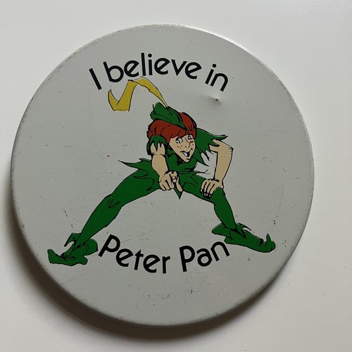 Vintage Button Pin Cartoon Character I Believe in Peter Pan | eBay