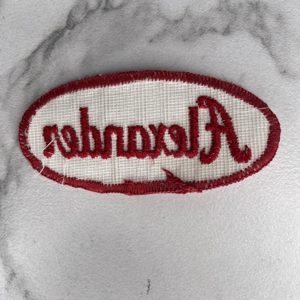 Vintage ALEXANDER Name Tag Work Shirt Job Uniform Embroidered Sew On ...