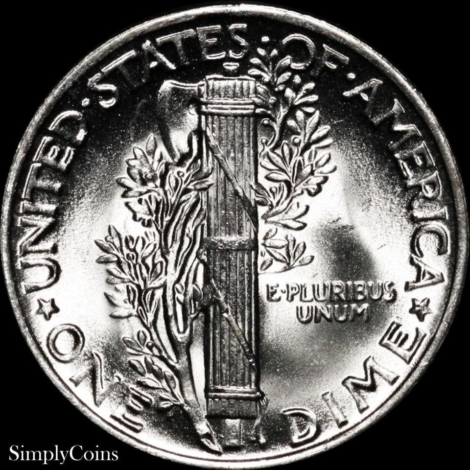1944 Mercury Dime GEM BU Uncirculated US Silver Coin From Original Roll ...