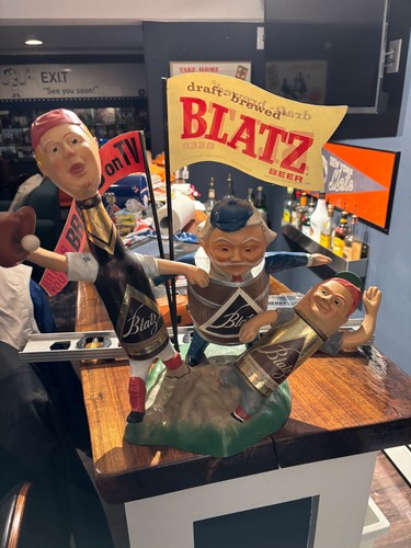 Vintage '50's Blatz Beer Advertising Bar Display - Sliding Into Home ...