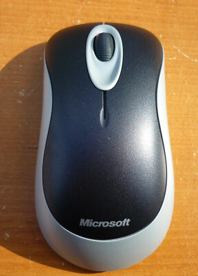 Microsoft Wireless Optical Mouse 2000 Model 1067 Metallic Gray Silve NO ...