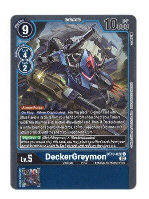 Digimon Card - 2022 DeckerGreymon BT10-026 Foil Rare - Bandai Xros ...
