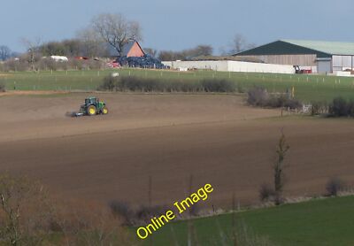 Photo 12x8 Farm buildings and tractor near Newbold Newbold/SK7609 c2013 ...