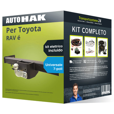Pacco Gancio traino fisso Auto Hak per Toyota RAV é 94- e un e-kit uni ...