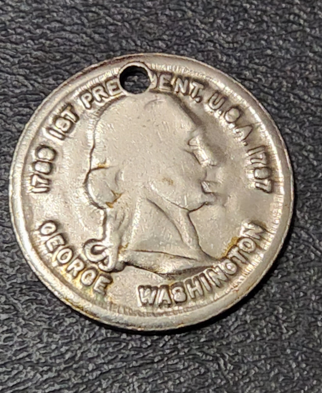 ANTIQUE 1789-1797 1ST PRESIDENT GEORGE WASHINGTON TOKEN MEDAL MEMORIAL ...