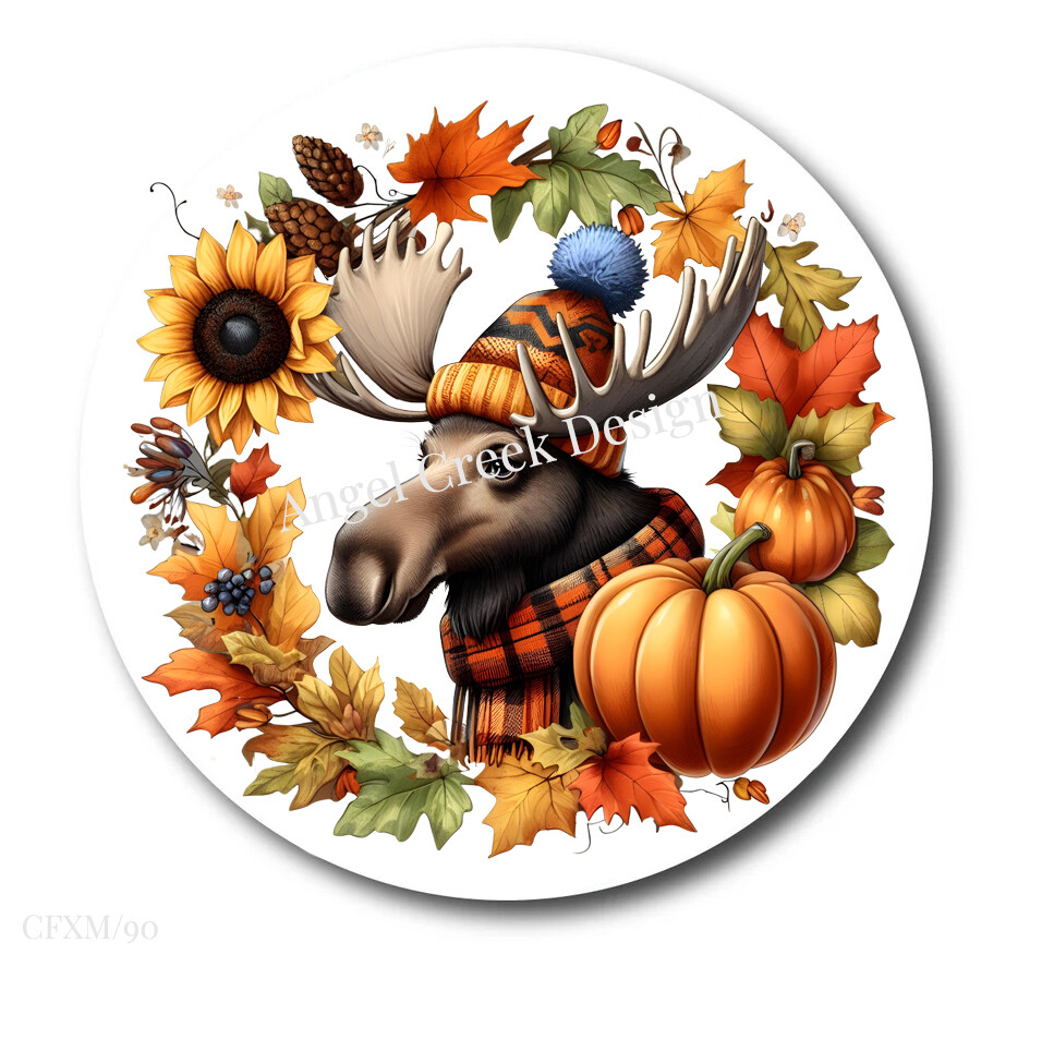Autumn Moose Sunflowers Harvest Scrapbook Stickers Autumn Labels ...