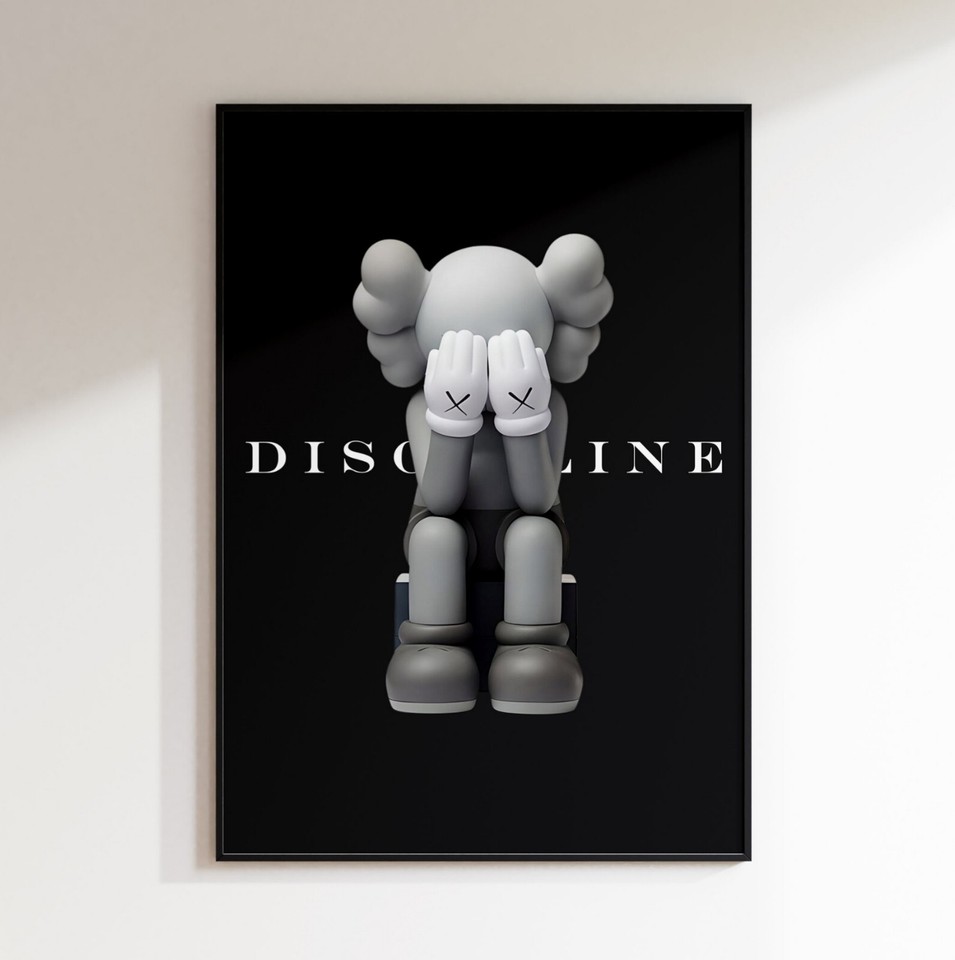 Set of 3 Focused Kaws Art pieces canvas wall home decor Portrait ...