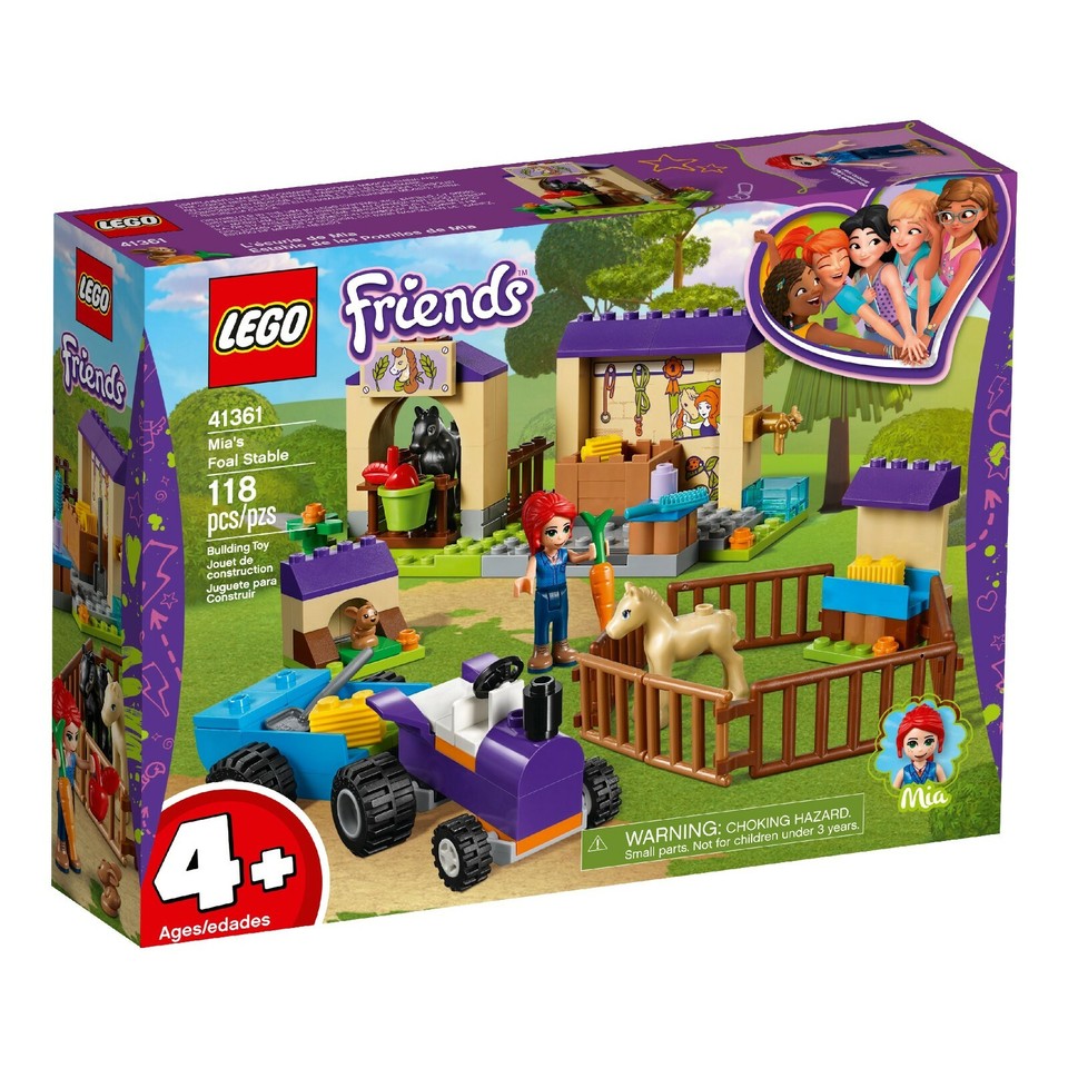 GENUINE LEGO FRIENDS Mia's Foal Stable Building Kit, #41361, BRAND NEW ...