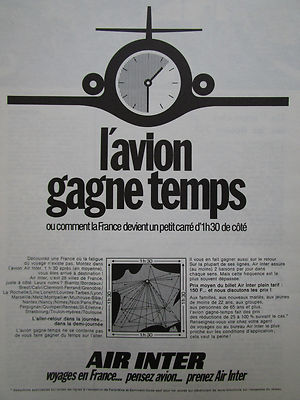 5/1971 PUB COMPAGNIE AERIENNE AIR INTER AIRLINE AIRLINER ORIGINAL ...