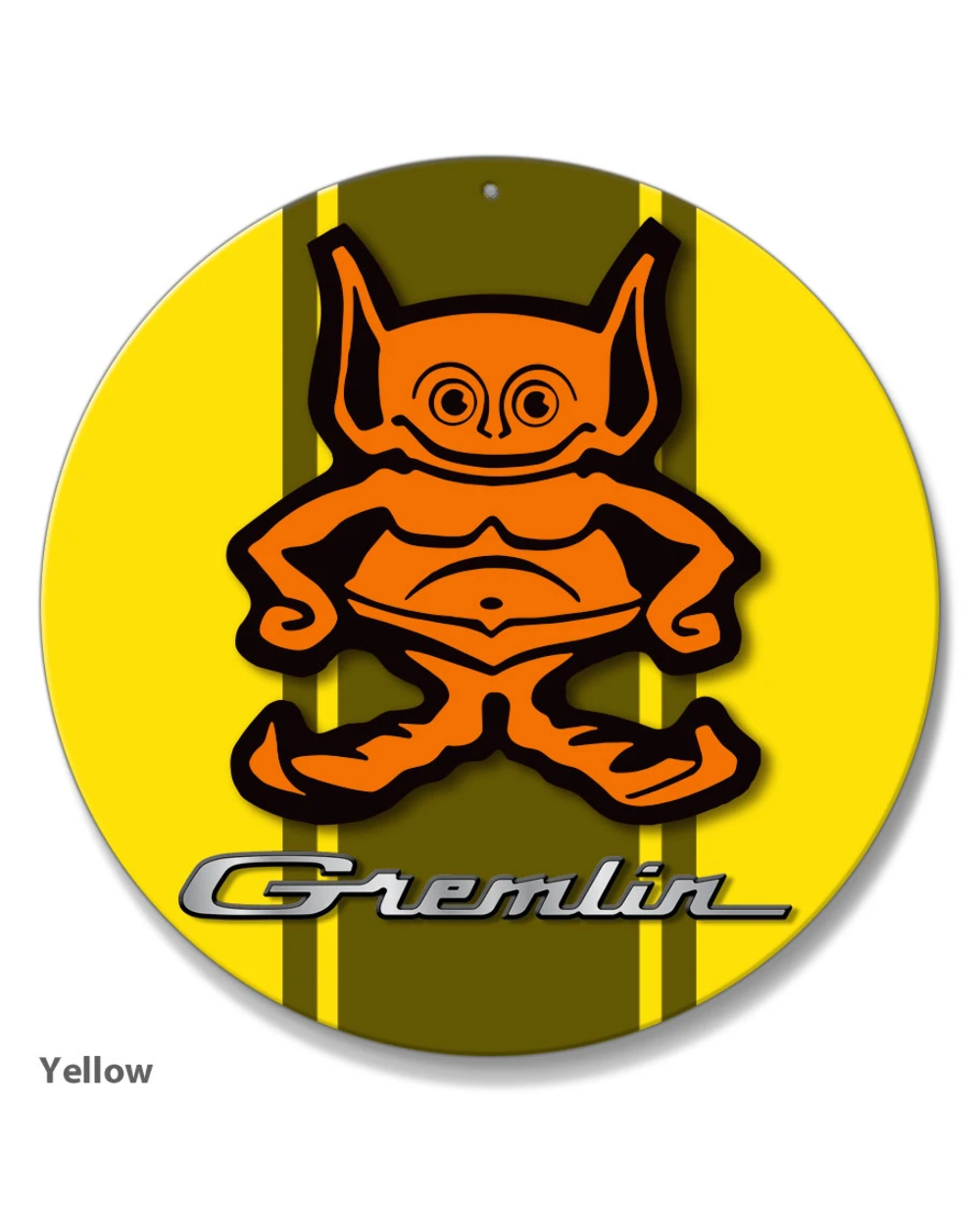 1970 - 1978 AMC Gremlin Guy Emblem Novelty Round Aluminum Sign - 14 ...