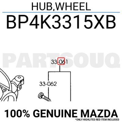 BP4K3315XB Genuine Mazda HUB,WHEEL BP4K-33-15XB | eBay