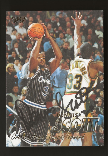 Dennis Scott 1997-98 Fleer card #193 Auto Autographed Signed Orlando ...