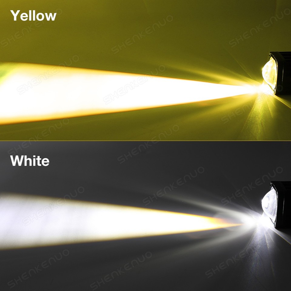 2inch 8D LED Cube Pods Work Light Spot Driving Lamp Amber+White Off ...