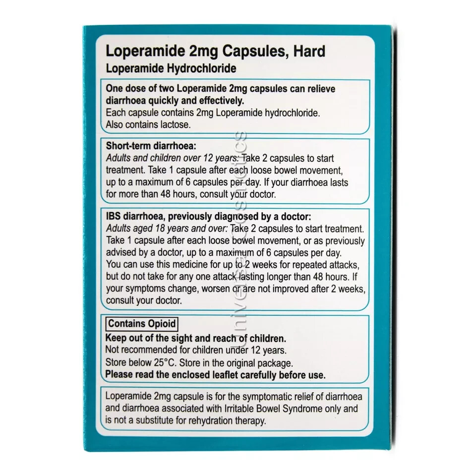 Diarrhoea Relief Caps Loperamide 2mg 6's (12x6) 72 Capsules ...
