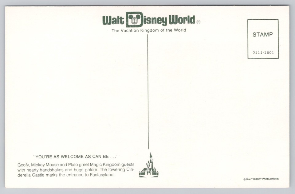 Orlando Florida, Walt Disney World Mickey Mouse Pluto Goofy Welcome VTG ...