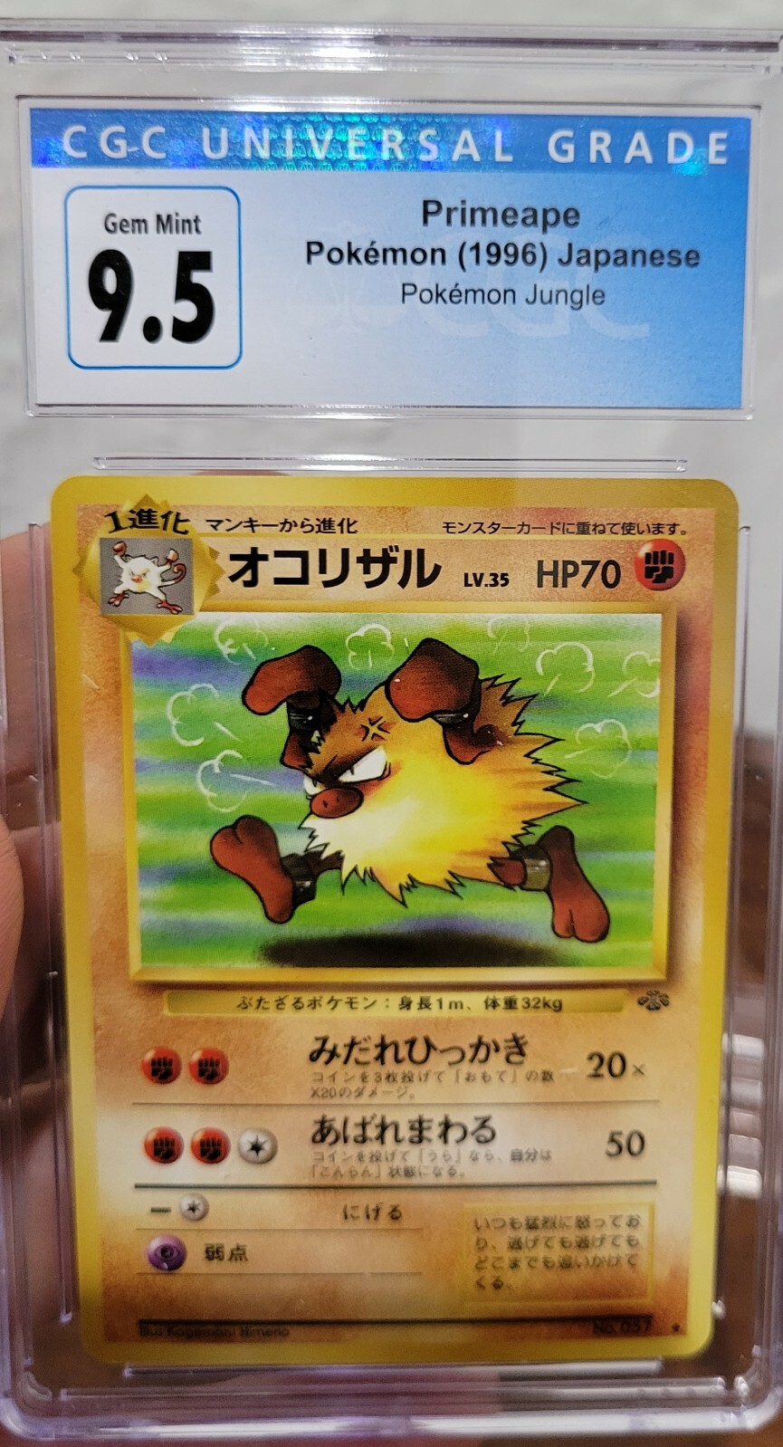1996 POCKET MONSTER Japanese PRIMEAPE Pokemon CARD CGC 9.5 GEM MINT | eBay