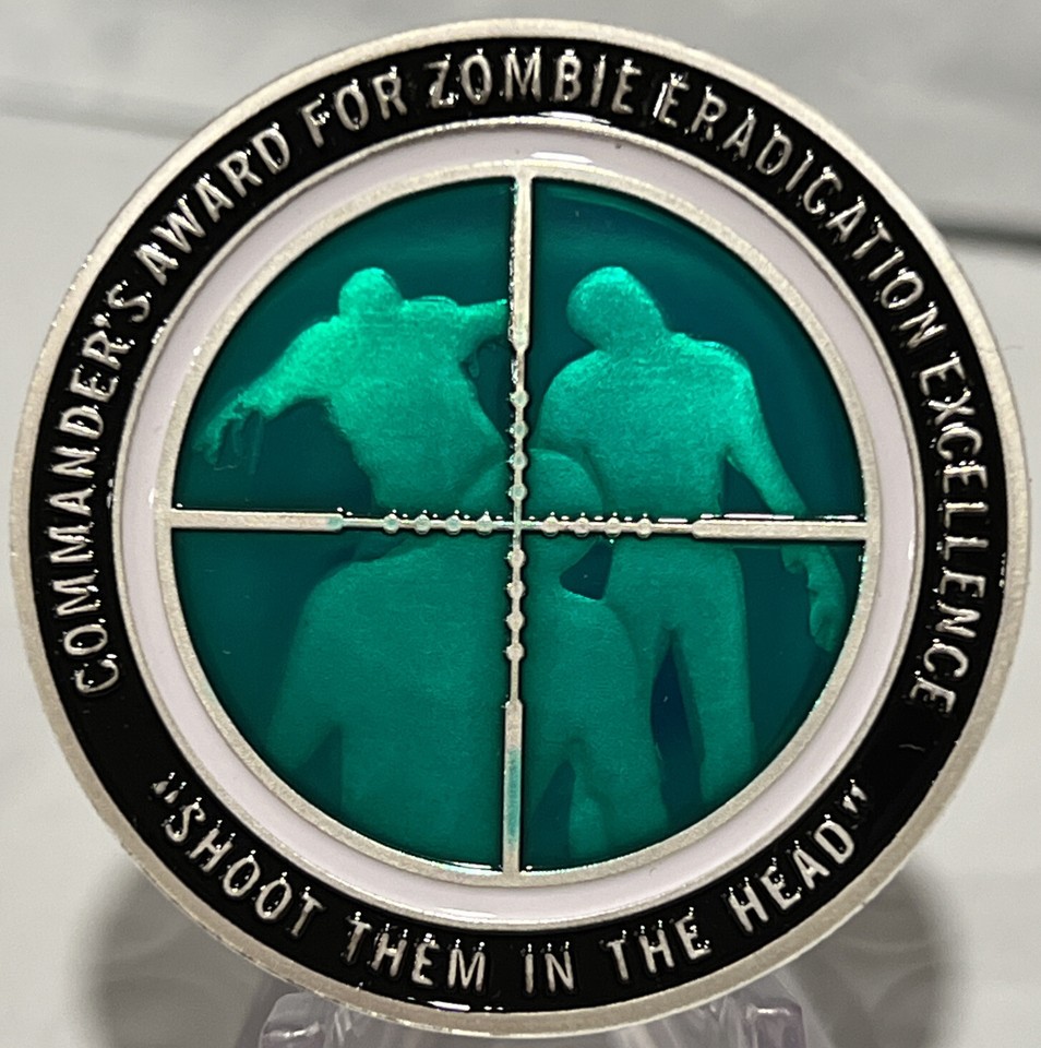 * Zombie Silver Challenge Coin Charlie Team Shoot Them In The Head ...