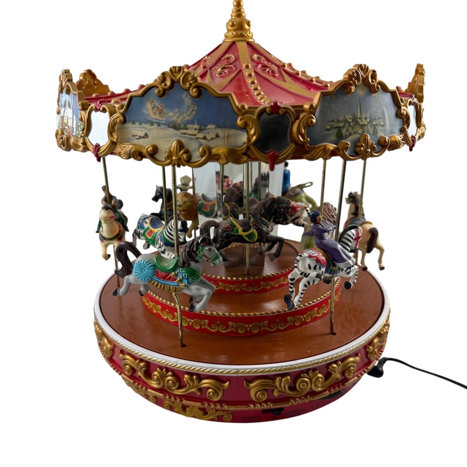 Mr Christmas Triple Decker Carousel Holiday Musical Lights Animated ...