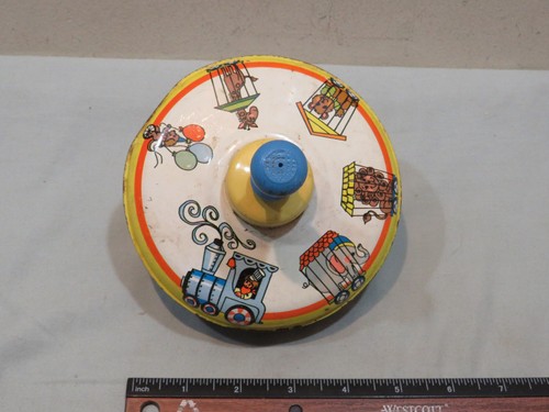 Vintage Ohio Art Toy Spinning Top w/Circus Train Theme, Working | eBay