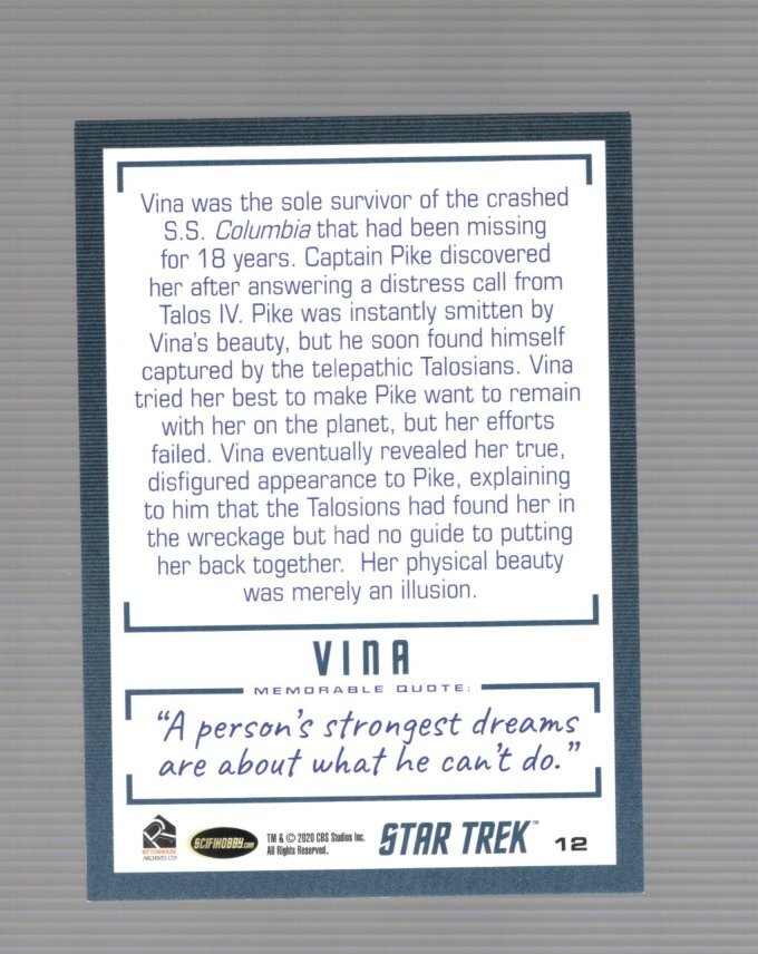 2020 STAR TREK TOS ARCHIVES & INSCRIPTIONS VINA #12 VARIATION #23 OF 31 ...
