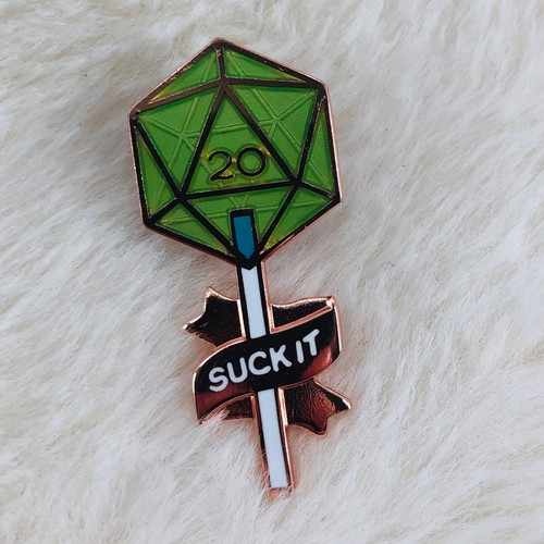 Dispel Dice D20 Die Lollipop Suck It Enamel Lapel Pin | eBay UK