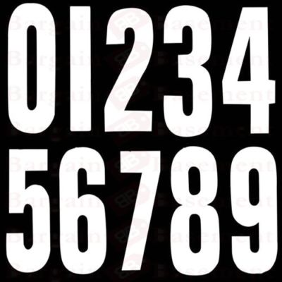 Single Self Adhesive Numbers (Numeral Peel-able) WHITE 150mm (6") Pack ...