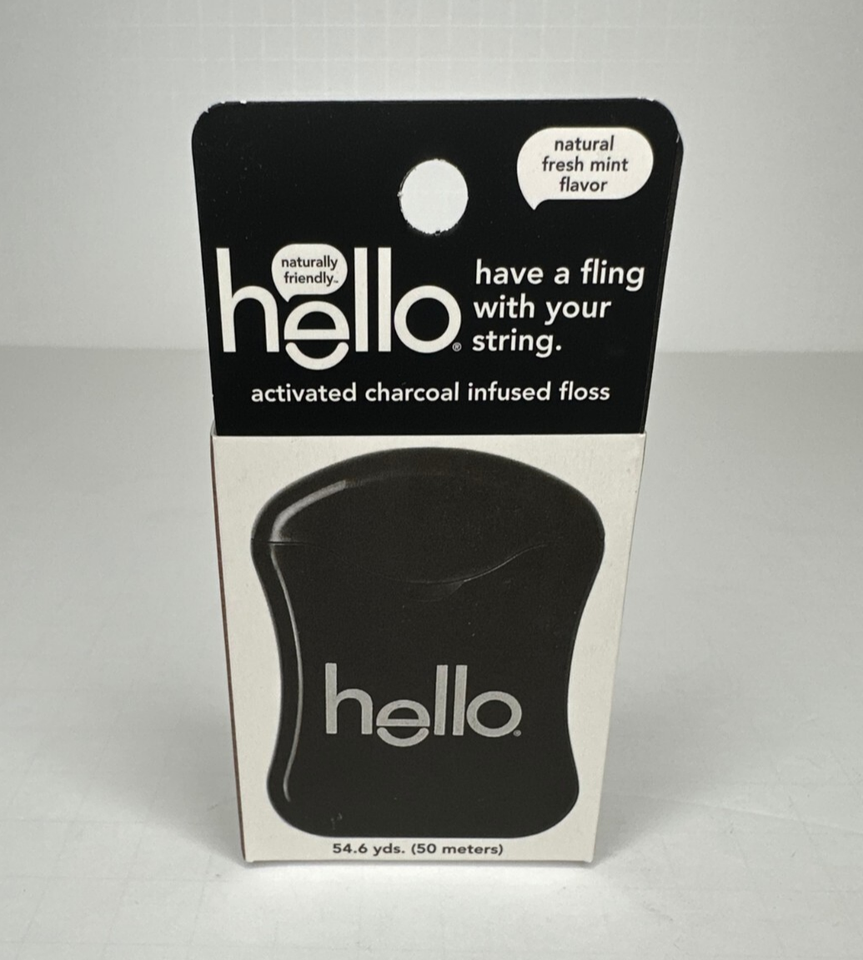 Hello Activated Charcoal Infused Dental Floss 54.6 yds- Pack of 3, NEW ...