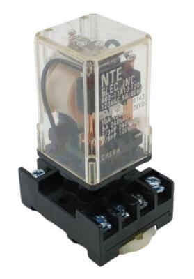 NTE Electric R02-11A10-120 Plug-In Relay W/ Socket 11-Pin 120VAC 50 ...