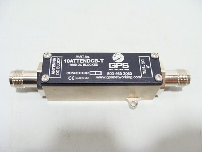 GPS Networks 10dB DC Blocked Fixed Attenuator 10ATTENDCB-T W/ TNC ...