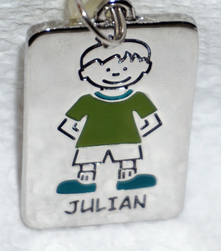 Kids Name Tag Ganz Charms ID Zipper Pulls Silver Key Ring Boys Girls ...