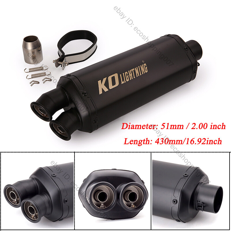 38-51mm Universal Motorcycle Slip-on Exhaust Tips Muffler Pipe With DB ...