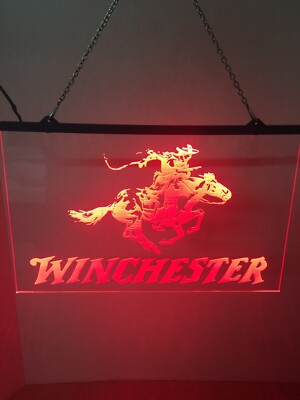 Winchester Super Bright Led Neon Light Sign Man Cave Game Room Garage ...