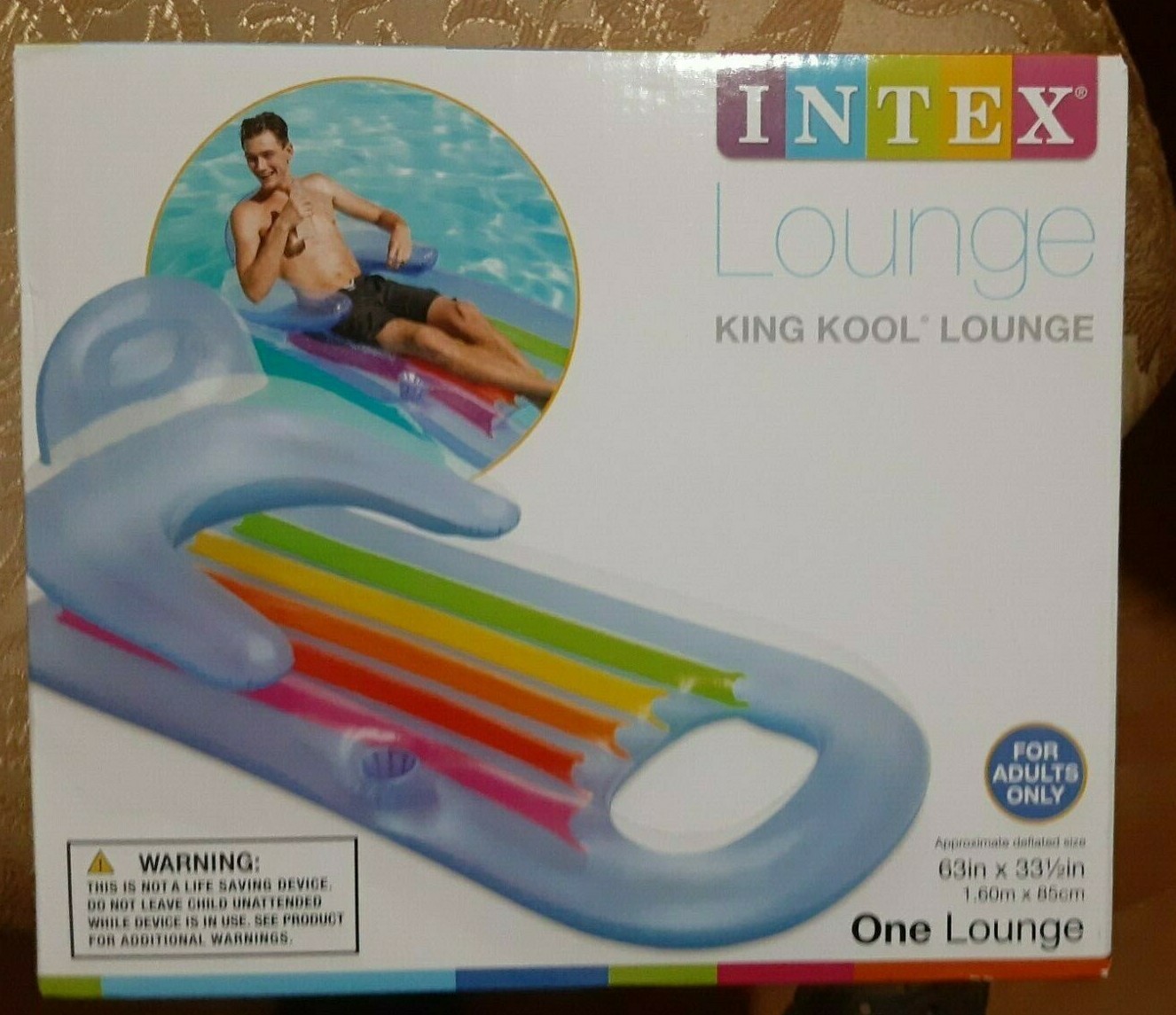 **NEW** INTEX KING KOOL INFLATABLE POOL LOUNGE FLOAT WITH HEADREST ...