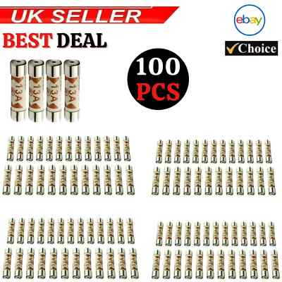 25x to 100x 13A Domestic Fuses Plug Top Household Mains 13amp Cartridge ...
