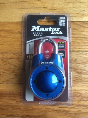 1 new Blue Master lock Speed Dial 1500iD Directional Masterlock Padlock ...