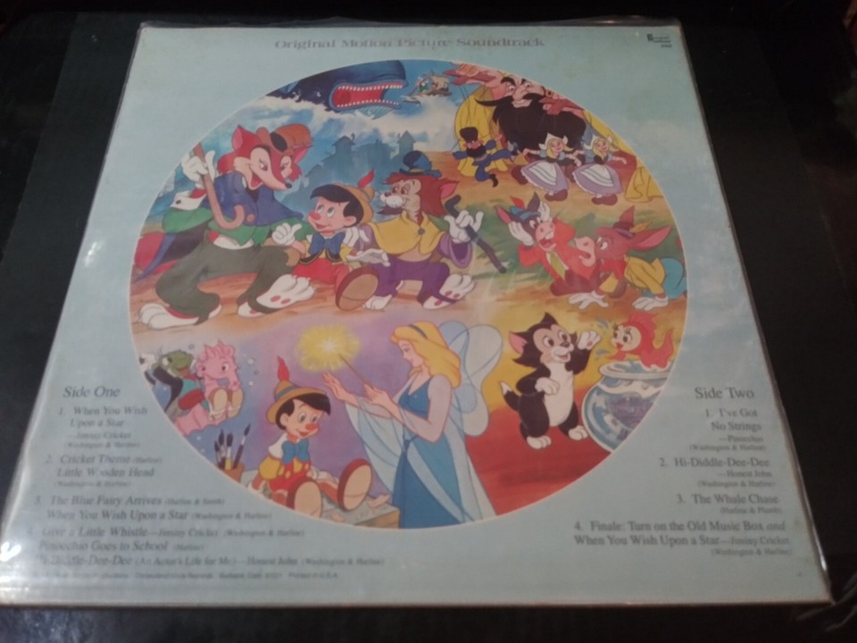 Walt Disney - Pinocchio (Movie Soundtrack) VG++ Original Picturedisc ...