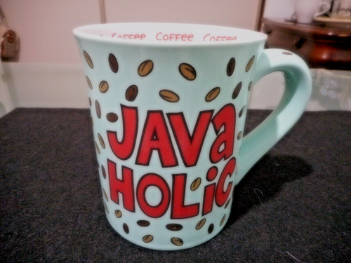 JAVA HOLIC coffee/tea/latte mug by "Our name is mud". Large size | eBay