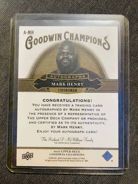 Mark Henry Auto Autograph Upper Deck Goodwin Champions==Strongest Man ...