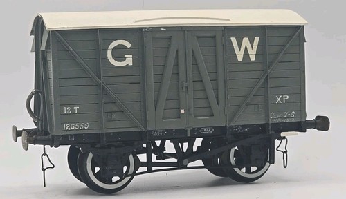 VINTAGE KIT BUILT O GAUGE GW GWR GREY 12T TWIN VENTILATED VAN WAGON ...