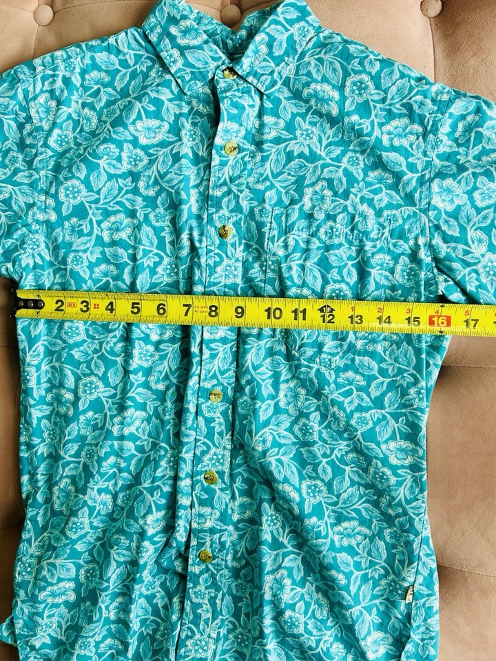 Limited Edition Roberta Oaks Men Small Teal White Hawaiian Shirt Aloha ...