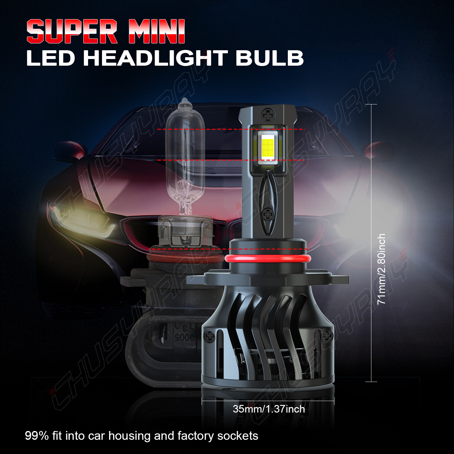 For Peterbilt 579 389 4X White 9005 H11 LED Combo Bulbs Headlight High ...