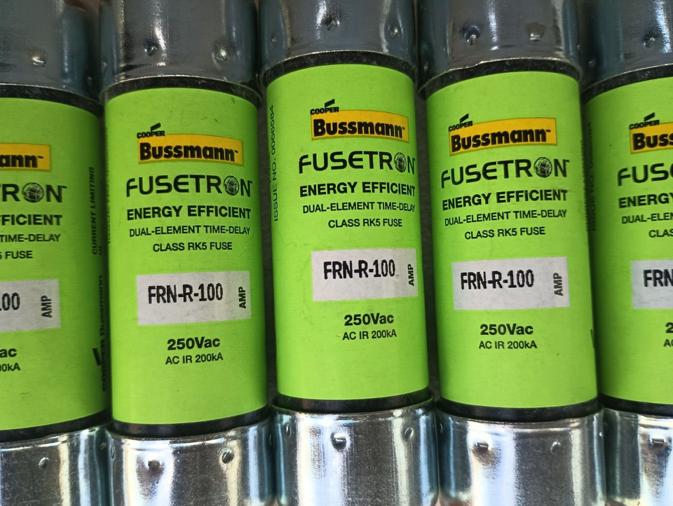 Lot of 5 Bussmann BUSS Fusetron FRN-R-100 100 Amp 250 Volt Fuse - FREE ...