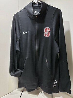 Nike Dri-Fit Elite Stanford Cardinal Black Full Zip Running Jacket Men ...
