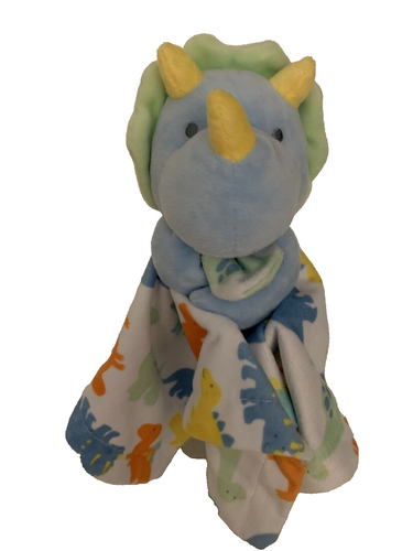 Baby Essentials Dinosaur Triceratops Baby Plush Security Blanket Lovey ...