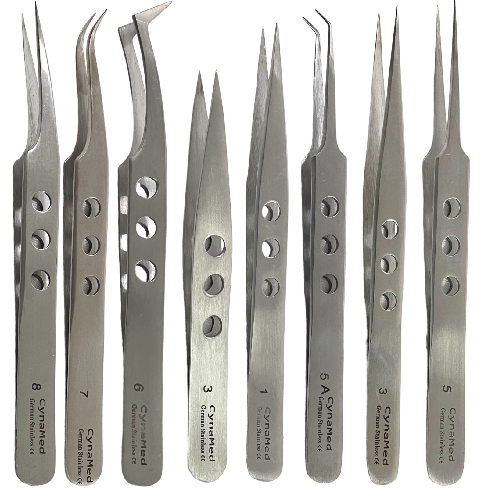 8 Pc Tweezer Set Stainless Steel Hobby Electronic Jewelry Watch Repairs ...